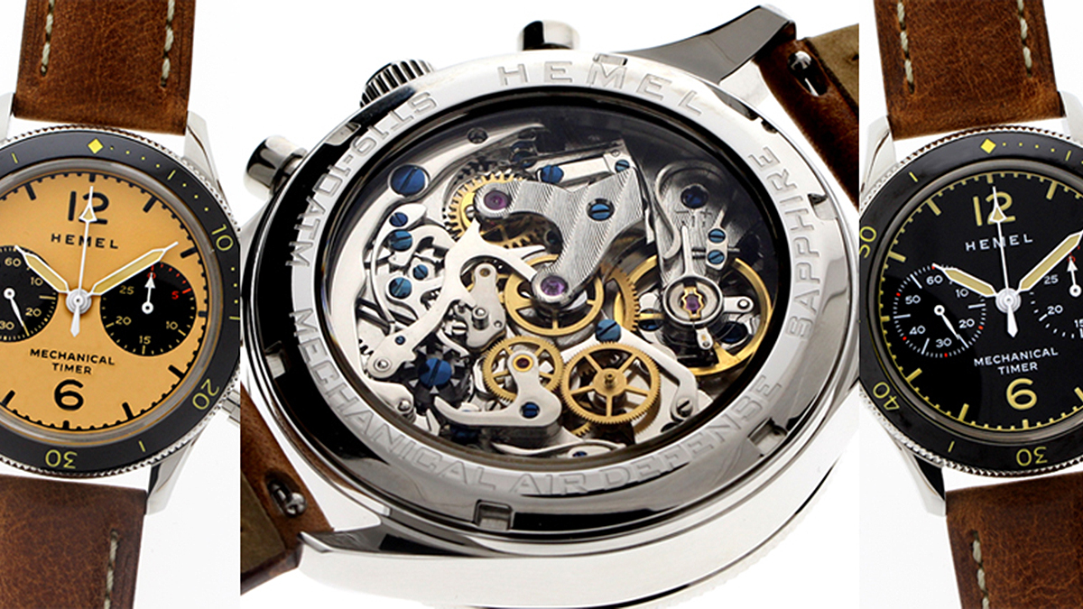 HEMEL HF22 Air Defense ヘメル HF22 エアディフェンス 往年の名機を継承した本格機械式手巻きクロノグラフ ...